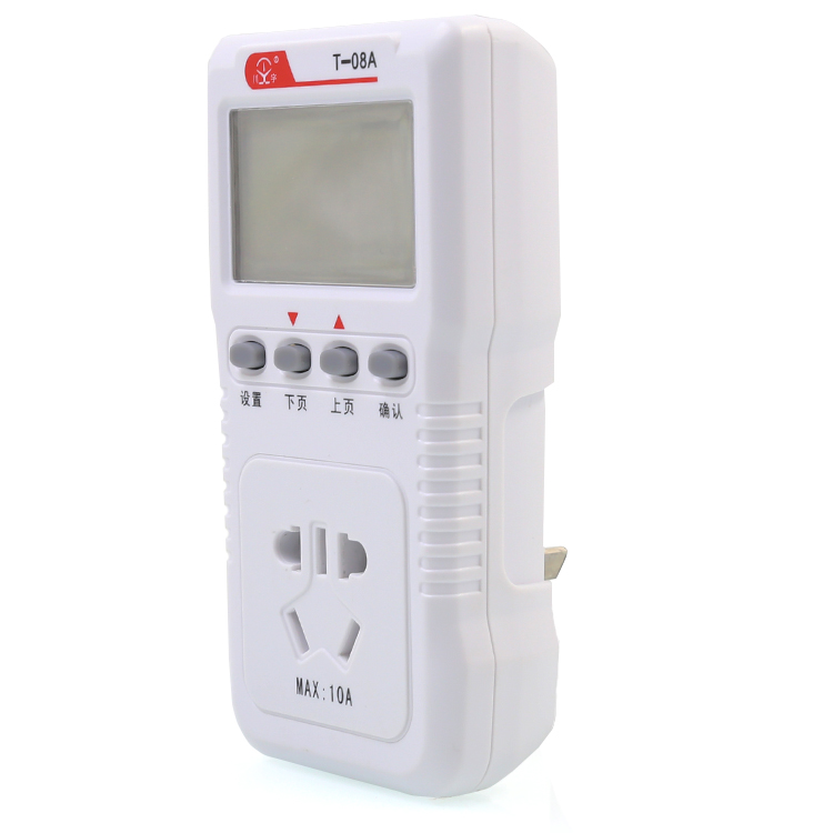 南京天宇T08A08B家用插座功率计数显电量电压检测仪10A16A电表电_虎窝淘