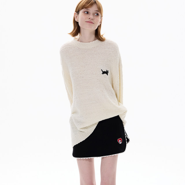 Loose commuting hoop yarn sweater couple casual