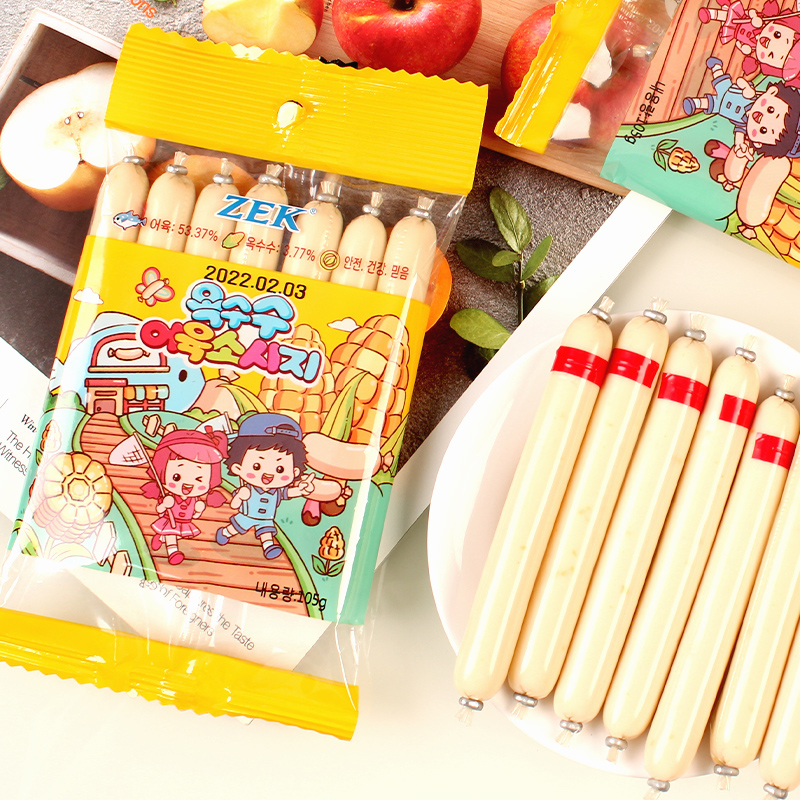 韩国进口ZEK深海鳕鱼玉米味即香肠芝士夹心即食鱼零食