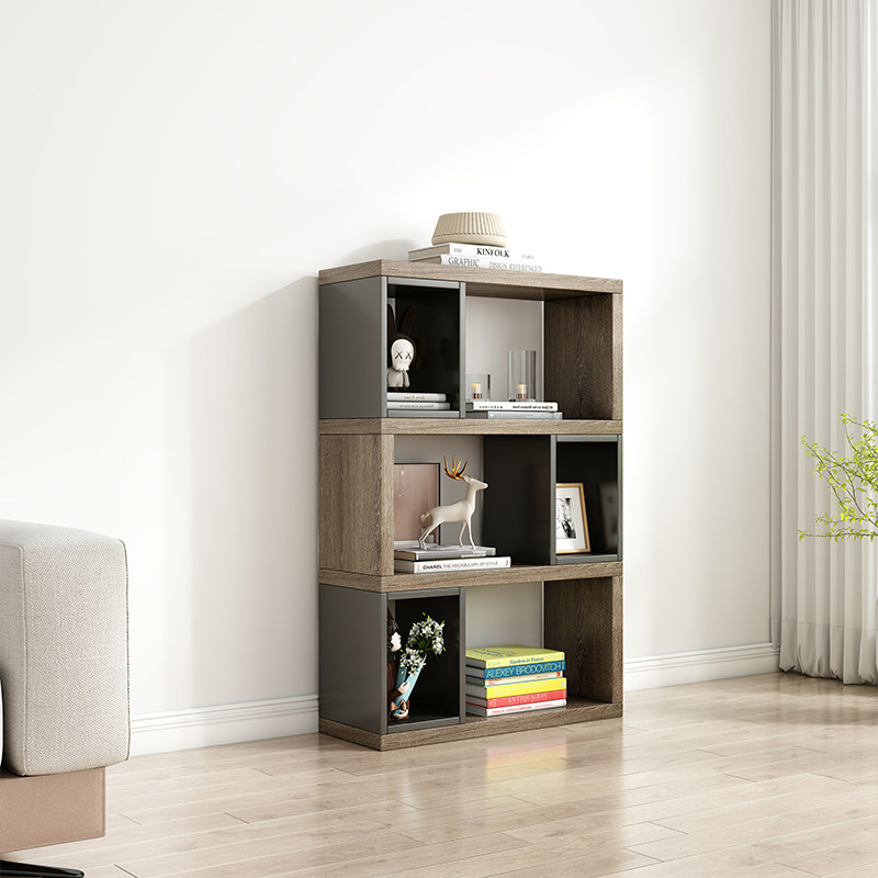 简约书架置物架落地自由组合书柜创意客厅家用办公隔断多层展示柜_虎窝淘