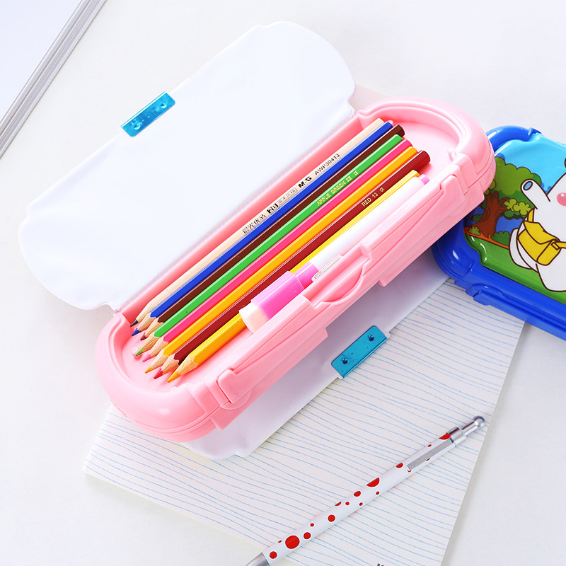 真彩多功能笔盒小学生男女塑料文具盒可爱卡通笔袋创意收纳铅笔盒_虎窝淘