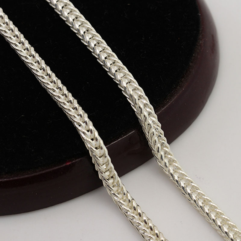 925纯银意大利精品麦穗链手工DIY配件肖邦链狐尾链条百搭半成品链_虎窝淘