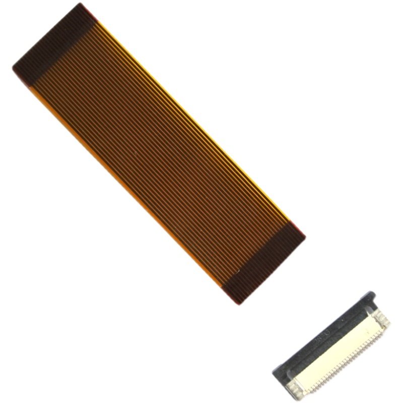 黄色FPC排线40/45/50/54/60/65/68/80p芯0.5间距同反向镀金连接线_虎窝淘