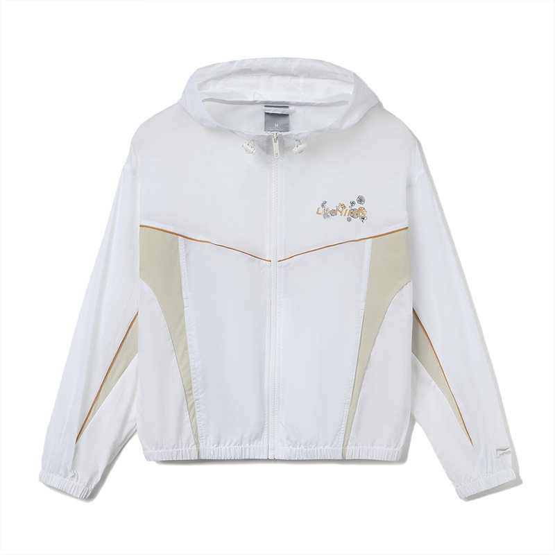 李宁风衣女士新运动潮流开衫长袖连帽宽松秋季运动服AFDR324_虎窝淘