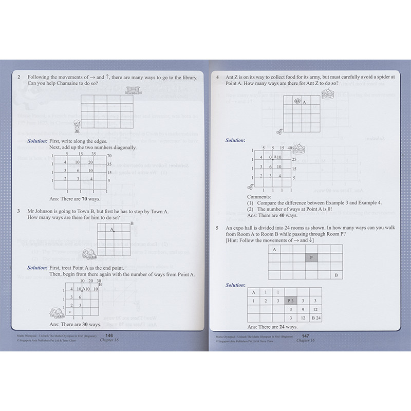英文原版 SAP Maths Olympiad Beginner Intermediate Advanced新加坡奥数3-6年级数学思维启蒙 ...