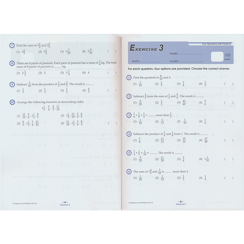 SAP Conquer Mathematics 6六年级数学练习册数学分数百分比比例专项训练新加坡数学攻克版小学教辅教材英文版数学建模法_虎窝淘