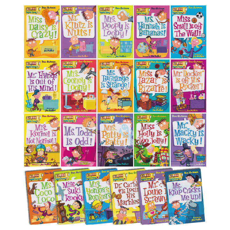 英文原版 My Weird School疯狂学校第一季全21册校园英语章节桥梁漫画书美国小学推荐读物儿童幽默英语故事小说_虎窝淘