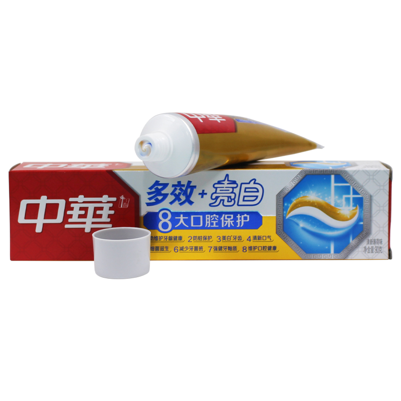 中华牙膏中华多效亮白90g清新薄荷牙膏防蛀除菌 5支包邮_虎窝淘