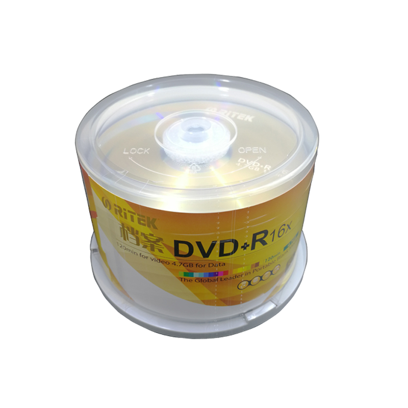铼德RITEK档案级DVD+R 4.7G 16X刻录盘空白光盘 50片桶装办公_虎窝淘