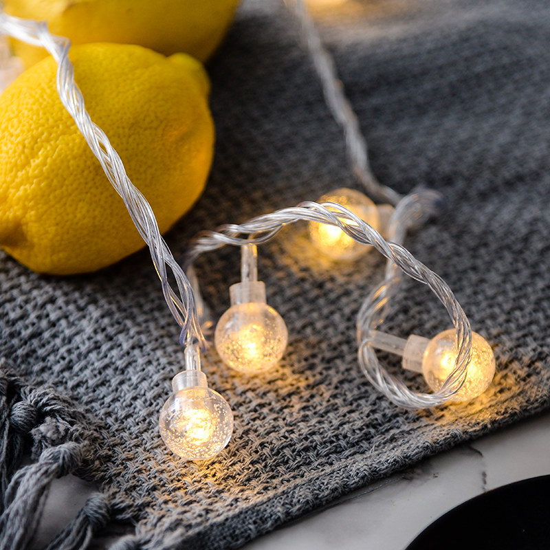 水晶球led浪漫装饰彩灯灯串阳台气泡球圣诞户外防水圆球灯串闪灯_虎窝淘