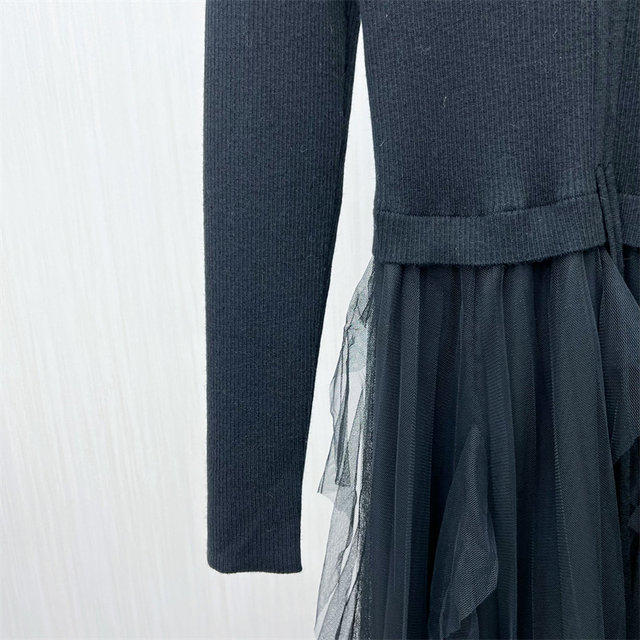 True Love 2024 Autumn New Knitting Stringing Fake Fake Two Dresses ...