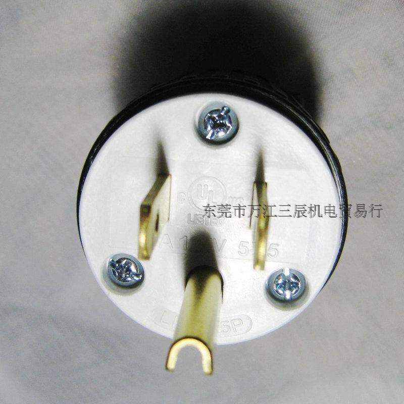 进口cUL美式NEMA5-15隆光LKEW原装黄铜脚LK7515P小插头代替5266C_虎窝淘