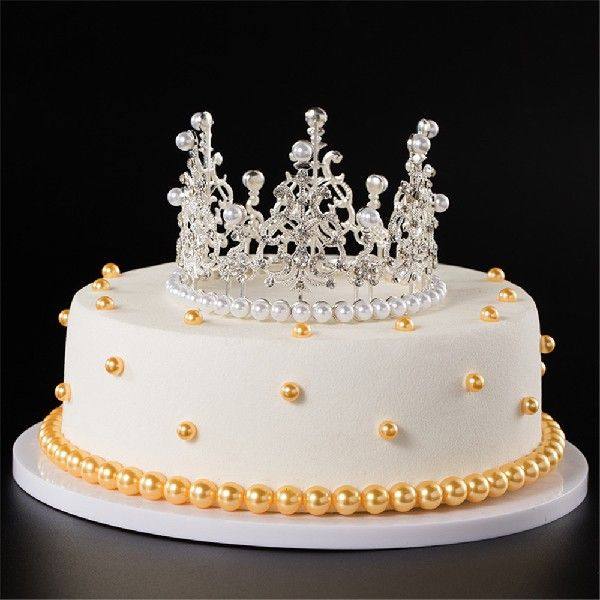 1 Pc Crown Tia Cake Decoration Rhinestone Crown Baking_虎窝淘