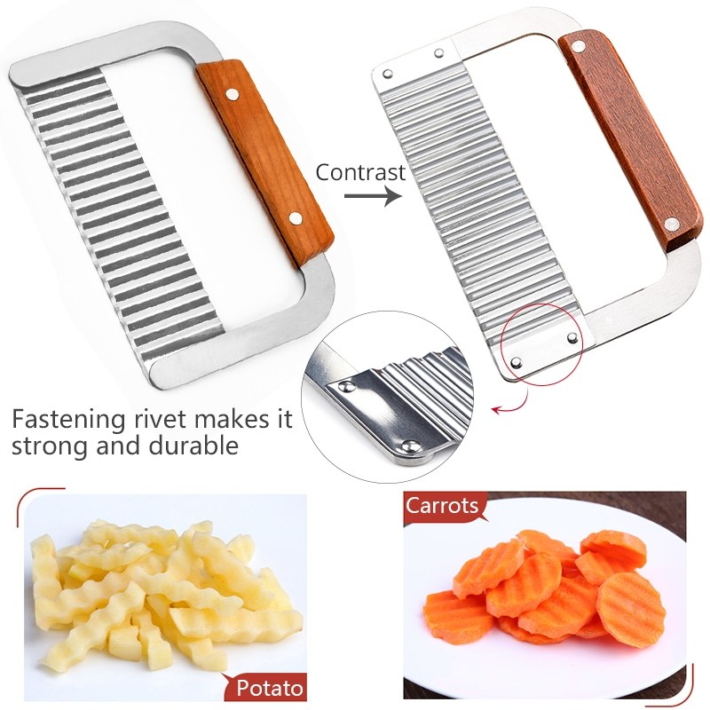 KONCO Crinkle Cutters Stainless Steel Wave Potato Cutter Cri_虎窝淘