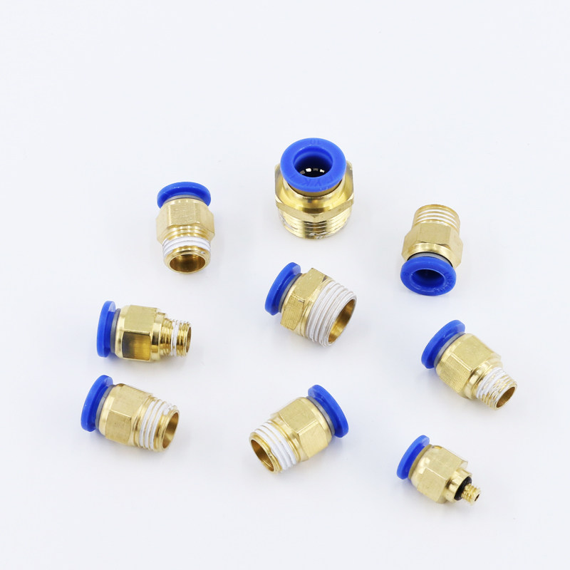 气动快速接头PC8-02快插PU气管10mm螺纹直通pc4-M5气缸快接pc6-01_虎窝淘