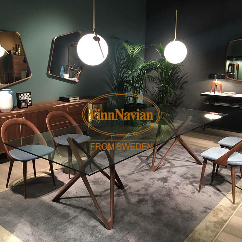 FINNNAVIAN芬纳维亚意式钢化玻璃餐桌 porada现代简约圆形餐台_虎窝淘