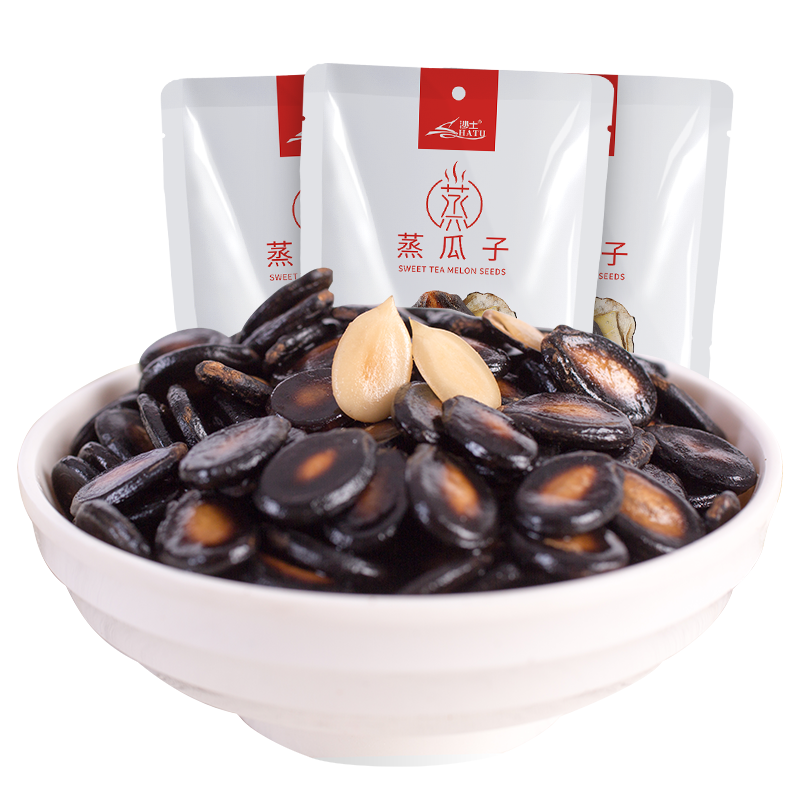 沙土喝茶西瓜子黑瓜子籽袋装小包装水煮五香蒸湿瓜子258g*5袋年货_虎窝淘