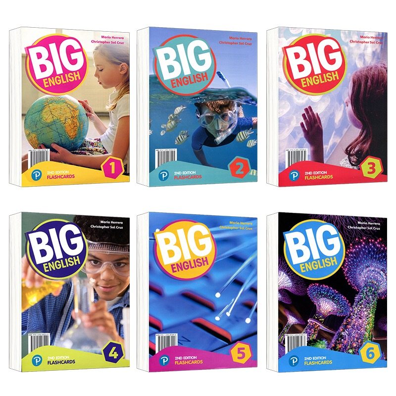 包邮现货原装进口香港朗文培生出版社少儿英语教材新版Big English第二版本1级别教学大卡字卡闪卡 2ND Edtion ...
