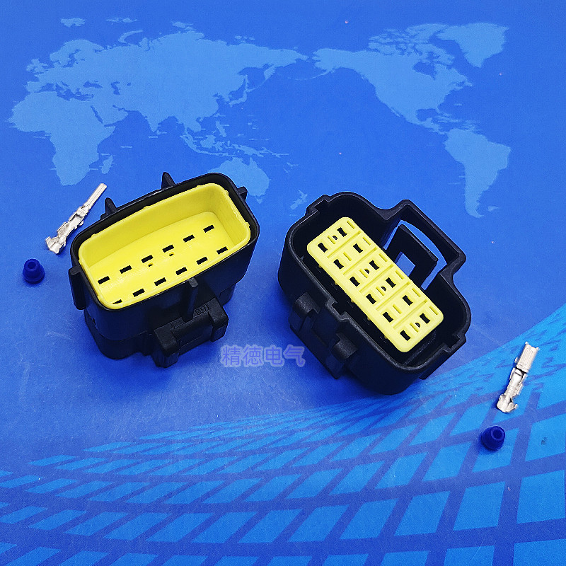 12线汽车公母防水连接器接插件线束对插接头 174661-2接线端子_虎窝淘