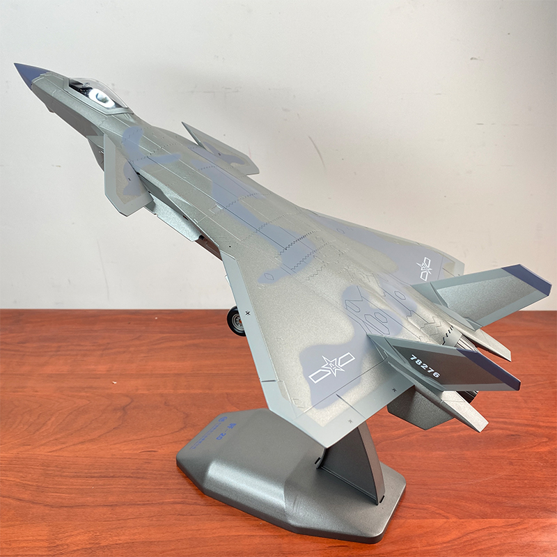 珠海航展歼20飞机模型 J20隐形战斗机合金仿真航模摆件 1:48_虎窝淘