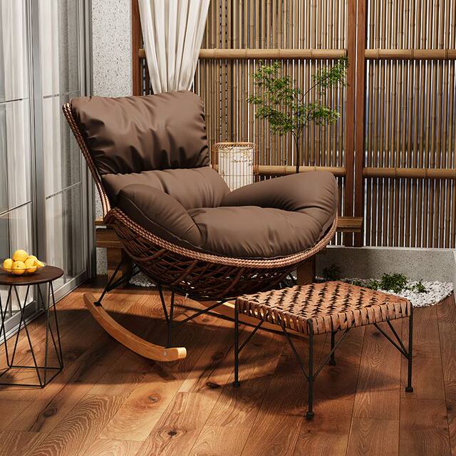 Household rocking chair recliner adult balcony single leisure rocking ...