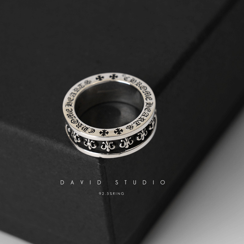 新David studios925纯银童军花船锚经典做旧复古戒指silver ring_虎窝淘