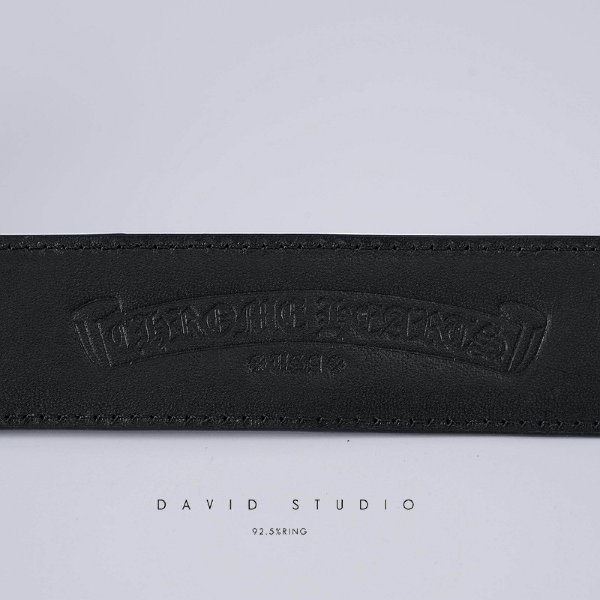 David studio意大利S925纯银天然鳄鱼皮手工定制男款情侣皮带身_虎窝淘