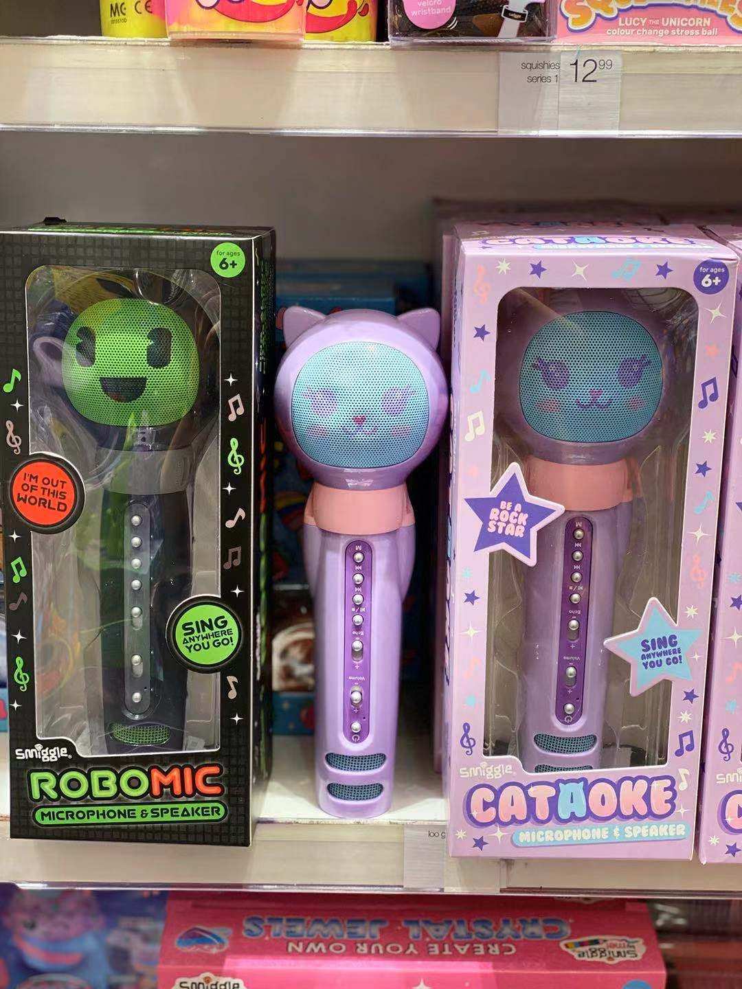 澳洲Smiggle开学季男女小学生多功能蓝牙音乐可爱话筒麦克风唱歌_虎窝淘