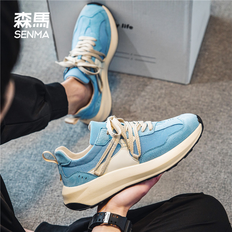 森马男鞋2023新款夏季透气潮牌阿甘运动鞋子男款增高老爹鞋潮鞋W_虎窝淘