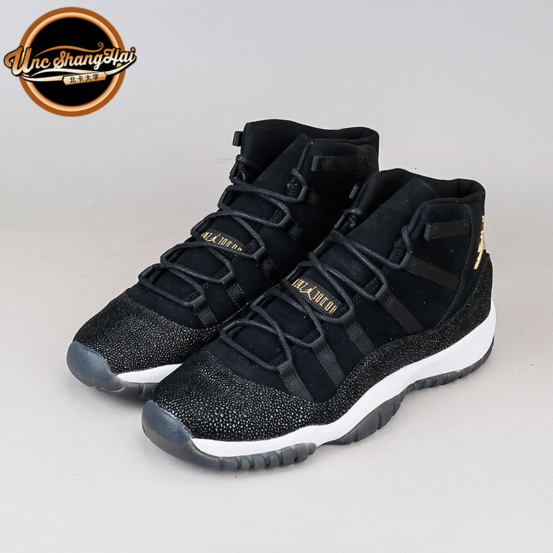 北卡大学 Air Jordan 11 AJ11黑丝绒黑金黑珍珠 852625-030_虎窝淘