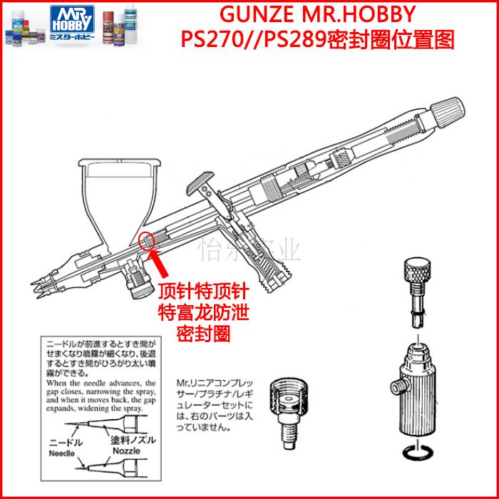 PS270 PS289喷笔笔尾旋钮笔头扳机下顶针防泄风调旋钮密封圈_虎窝淘