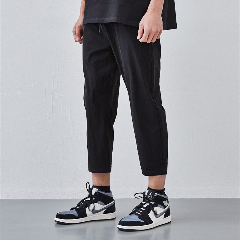 XMXX弹力尼龙超棒质感轻薄柔和亲肤基础简约休闲裤八分裤_虎窝淘