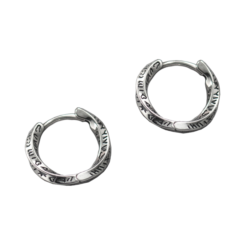 纯银s925复古旋转耳圈千禧年女情侣Y2K个性痞帅耳扣圆圈耳环女_虎窝淘