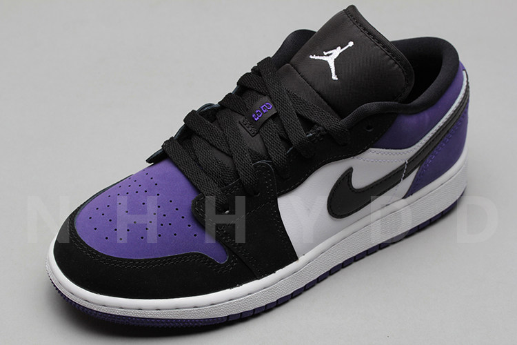 牛哄哄 Air Jordan 1 Low AJ1黑紫脚趾低帮 553558-125_虎窝淘