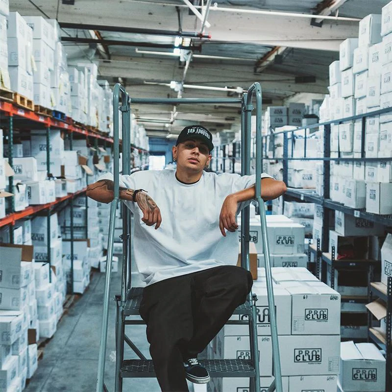 PROCLUB纯色重磅圆领打底T恤嘻哈黑怕街头宽松短袖男女美国西海岸_虎窝淘