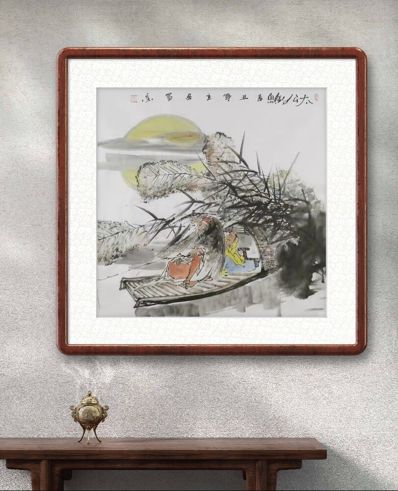 国画琴棋书画酒茶雅士人物画中式装饰纯手绘字画李子涵四尺斗方GG_虎窝淘