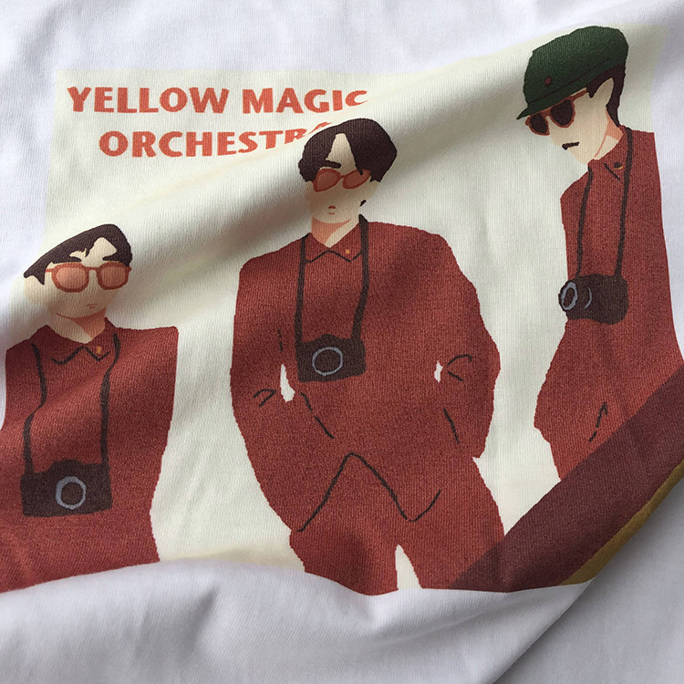 YMO乐队坂本龙一细野晴臣高桥幸宏日系白色纯棉短袖情侣男T恤女_虎窝淘