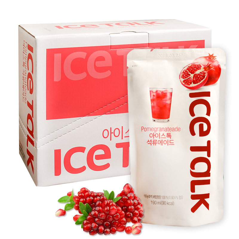 包邮韩国进口Ice Talk石榴味冰果饮料190ml*10袋水果味饮品_虎窝淘