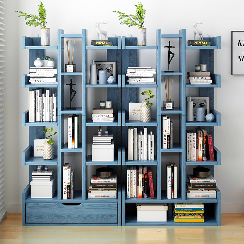 简易书架简约现代落地客厅置物架家用经济型省空间多层学生小书柜_虎窝淘
