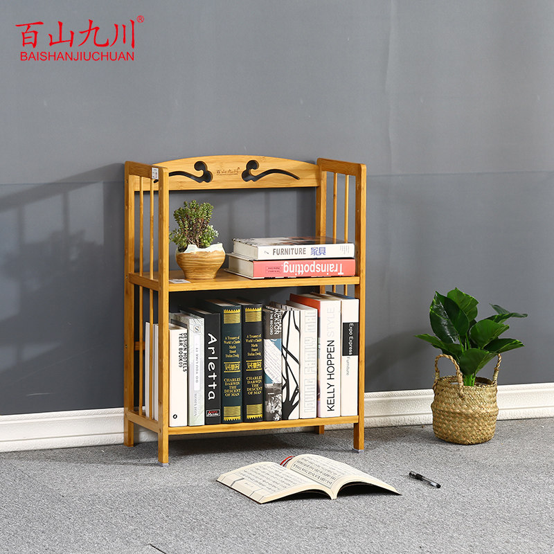 楠竹桌面伸缩书架桌上小书架办公室台面简易书柜置物架竹木创意_虎窝淘