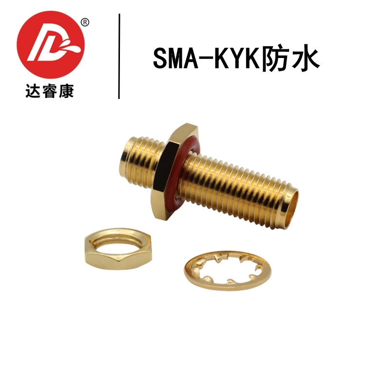 射频连接器SMA-KKY SMA防水转接头18G双通加长螺母垫片外螺内孔_虎窝淘