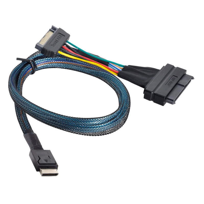 Oculink SFF-8611转8639+SATA 15PIN电源线接U2 NVME SSD固态硬盘_虎窝淘