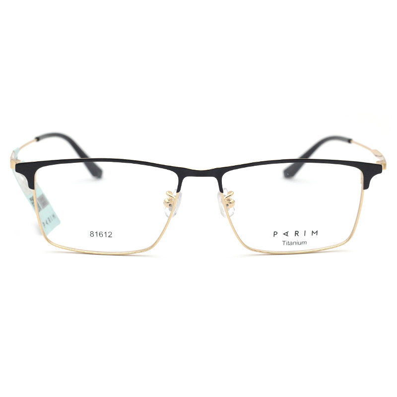 PARIM派丽蒙男士全框纯钛镜架柔韧全框近视眼镜框轻宽脸方框81612_虎窝淘