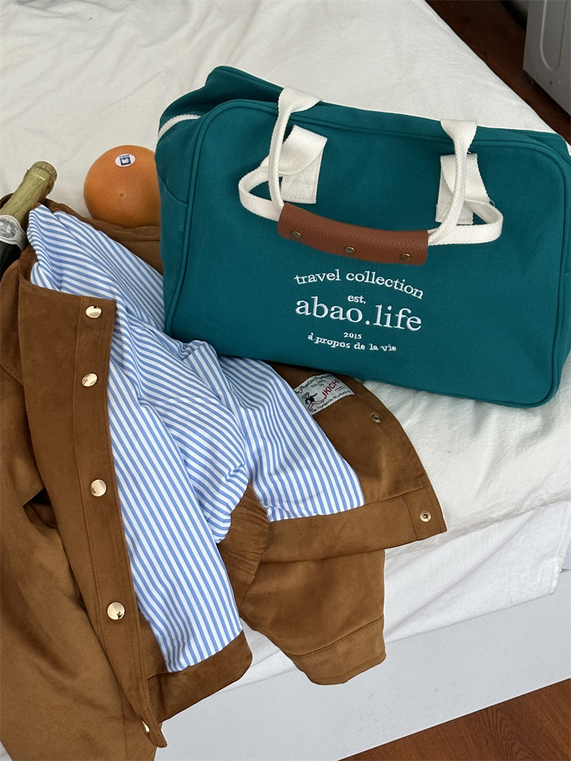 abao.life大容量帆布刺绣旅行包通用款女包