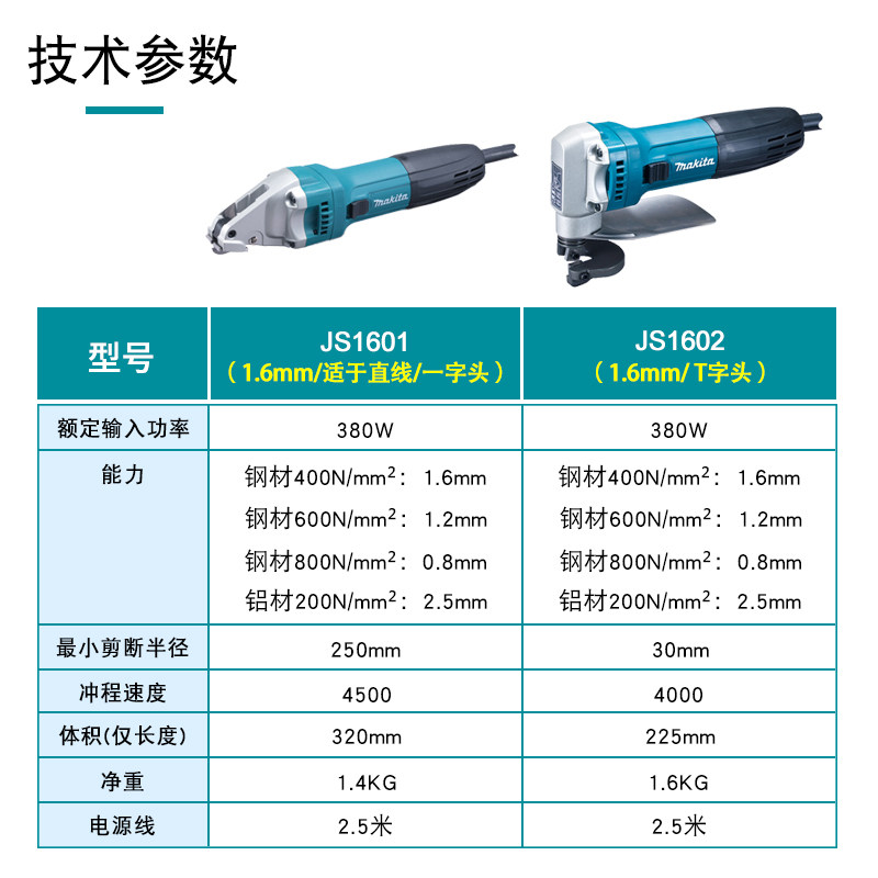 Makita牧田原装进口电剪刀JS1601/JS1602直线曲线电动剪铁皮1.6mm_虎窝淘