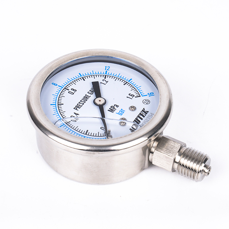 ACUTEK 304不锈钢耐震压力表YN60BF 1.6MPA M14*1.5耐高温压力表_虎窝淘