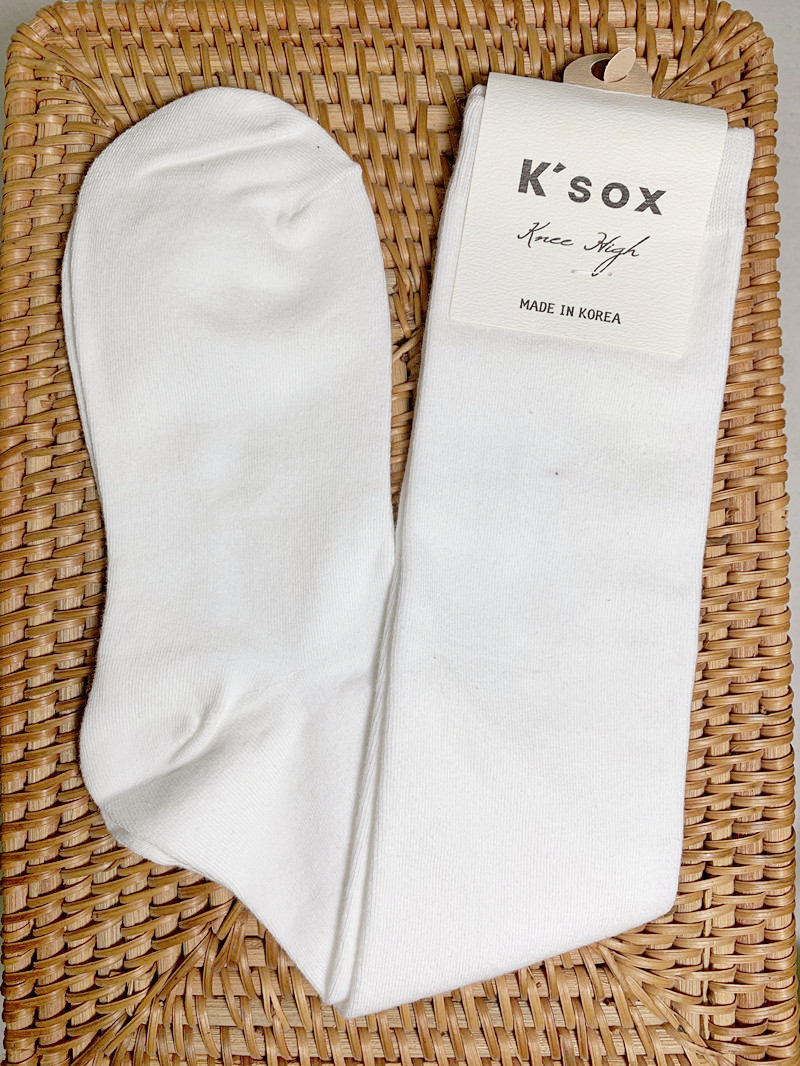 Ksox韩国女袜东大门百搭简约纯色美腿瘦腿小腿袜网红长腰堆堆袜子_虎窝淘