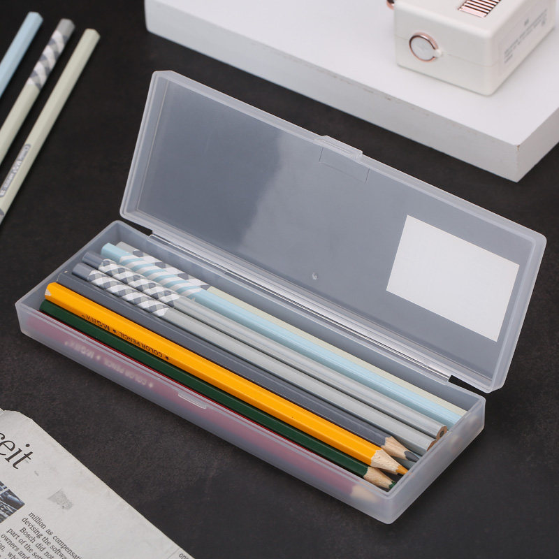 晨光文具学生铅笔盒本味磨砂透明塑料文具盒韩国风简约ins时尚铅笔收纳盒大容量多功能文具盒大小两规格包邮_虎窝淘