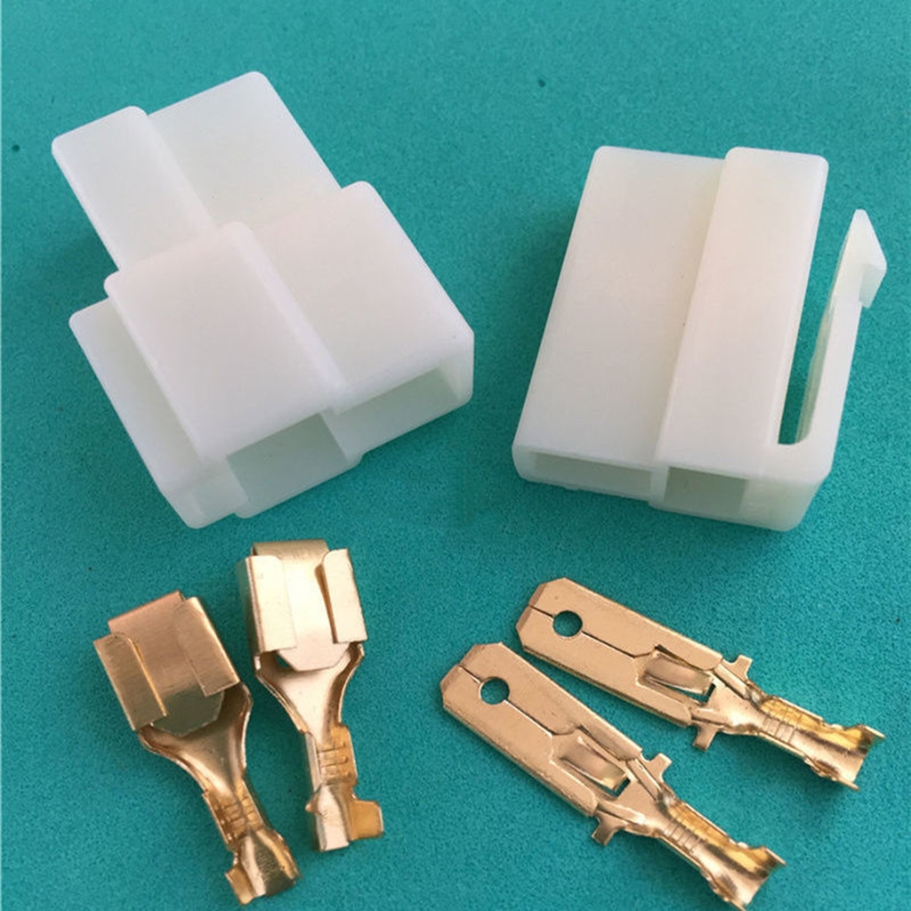 汽车设备连接器大功率线束2P接插件电动车公母插头6.3mm对接头_虎窝淘