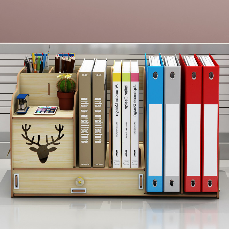 多层办公室桌面文件夹收纳盒神器文具用品a4纸桌上多功能置物架_虎窝淘